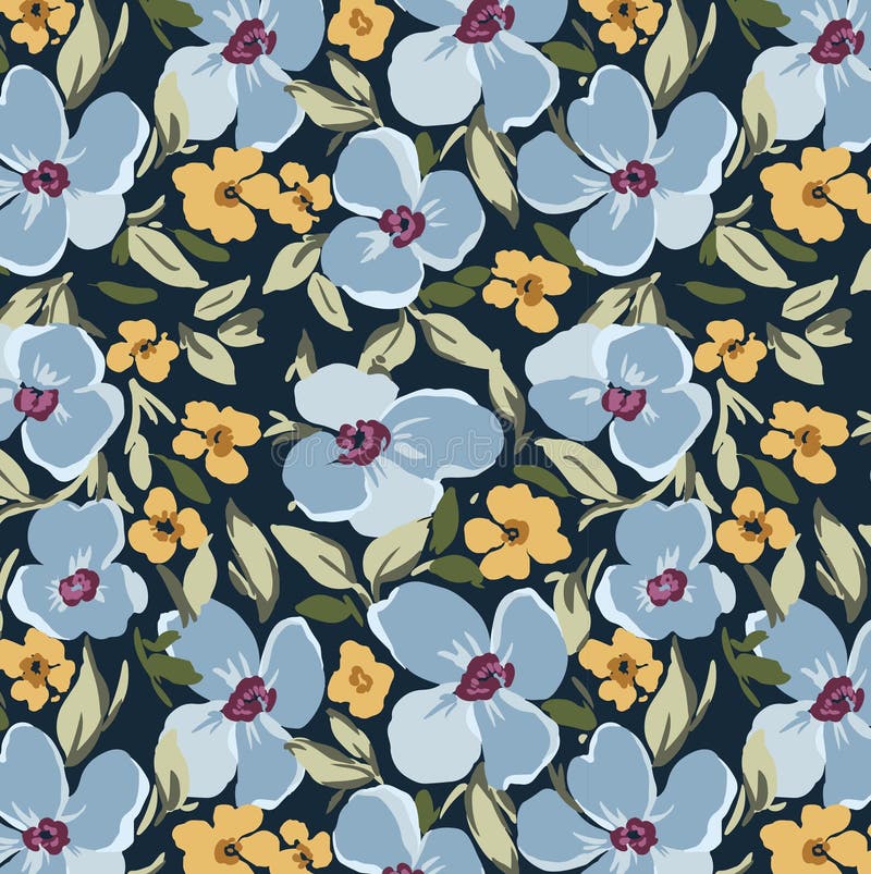 Small Flower Simple Cute Pattern. Freedom Style. Stock Vector ...