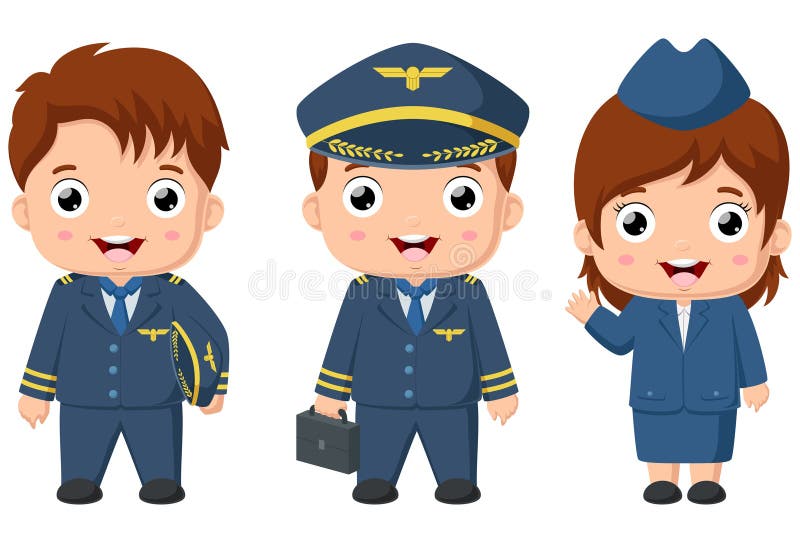 Flight Attendant Kid Job Stock Illustrations – 25 Flight Attendant Kid ...
