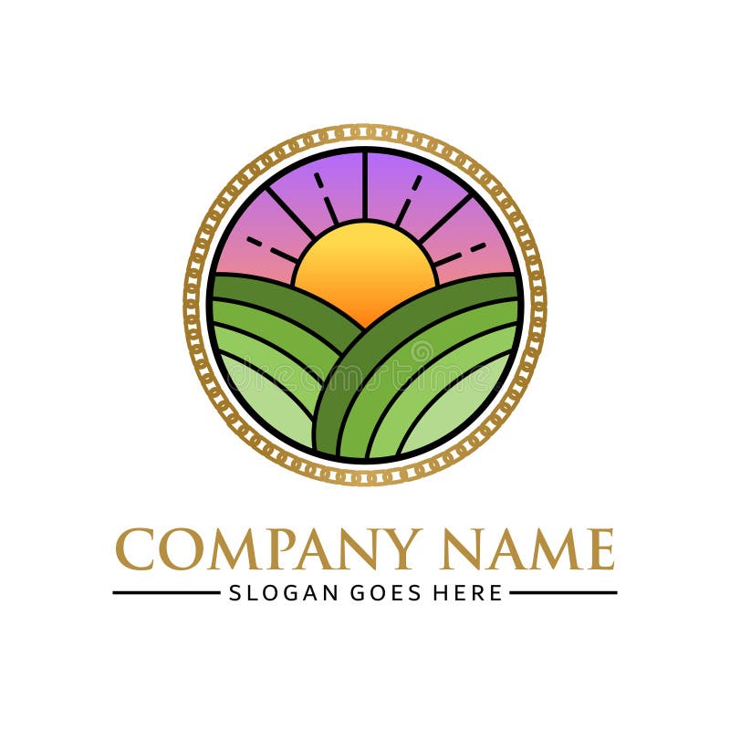 Hill Farm Logo Sunset Stock Illustrations – 493 Hill Farm Logo Sunset ...