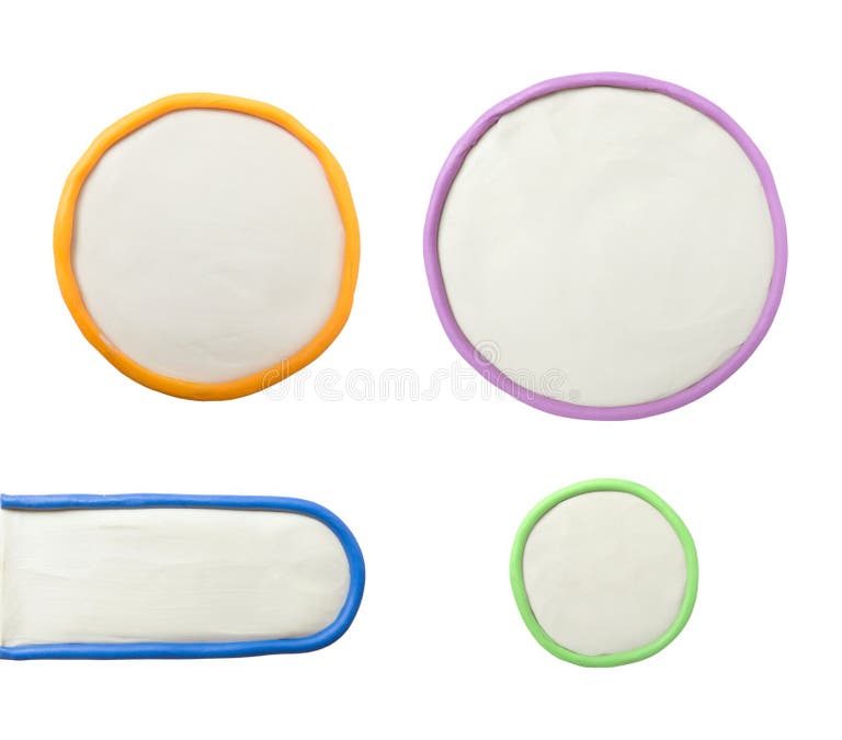 Set of Plasticine Round Frames. Stock Photo - Image of template, white ...