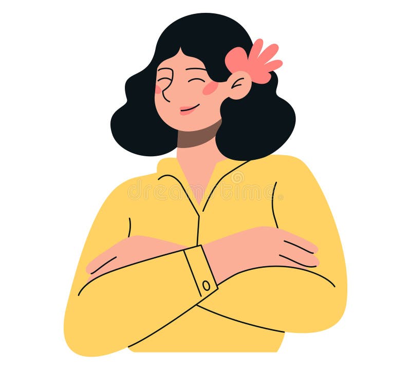 Woman Arms Crossed Chest Stock Illustrations – 145 Woman Arms Crossed ...