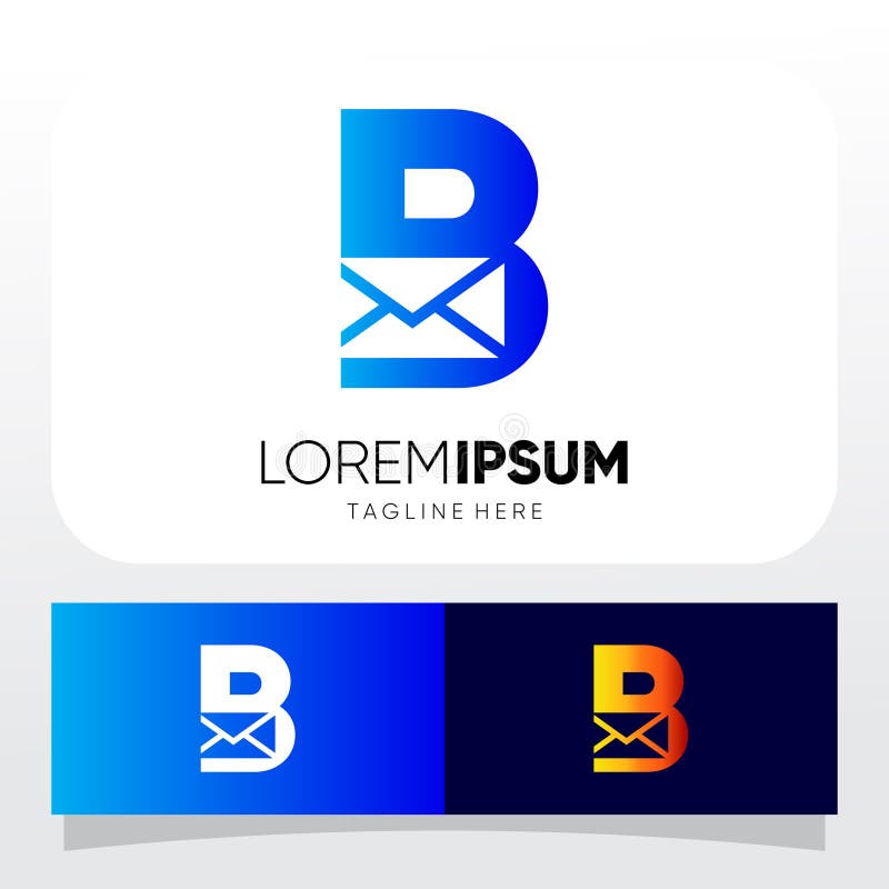 Letter B Initial Email Message Logo Design Vector Icon Graphic Emblem ...