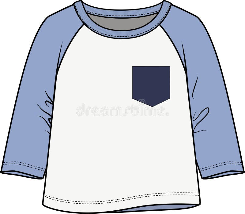 INFANT BOYS PATCH POCKET TEE SHIRT VECTOR Stock Vector - Illustration ...