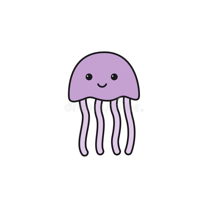 Cute and Simple Jellyfish Vector Illustration Stock Illustration ...