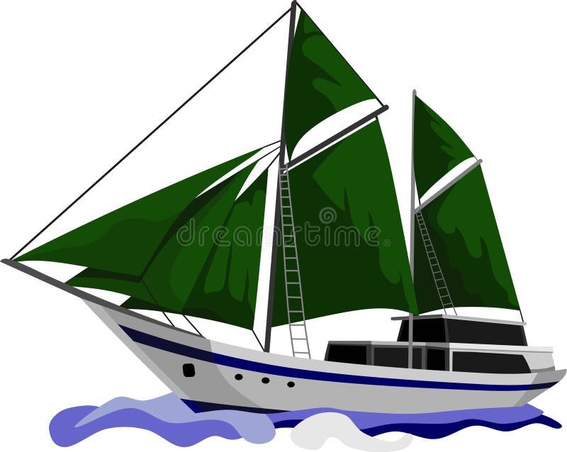 Boat Green Screen Sea Ocean Transportation Vector Stock Vector ...