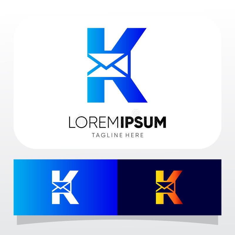 Letter K Initial Email Message Logo Design Vector Icon Graphic Emblem ...