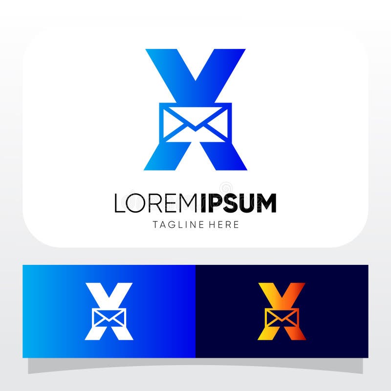 Letter X Initial Email Message Logo Design Vector Icon Graphic Emblem ...