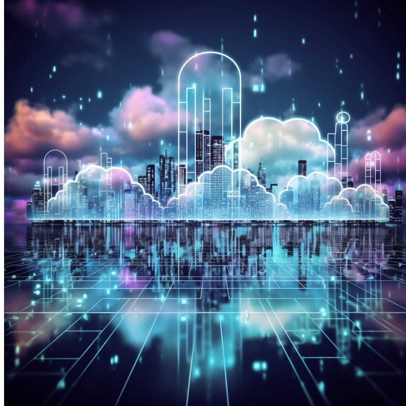 Digital Cloud Data Storage Digital Concept Cloudscape Stock ...
