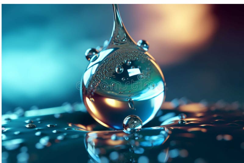 Water Drops on Blue Background Stock Illustration - Illustration of ...