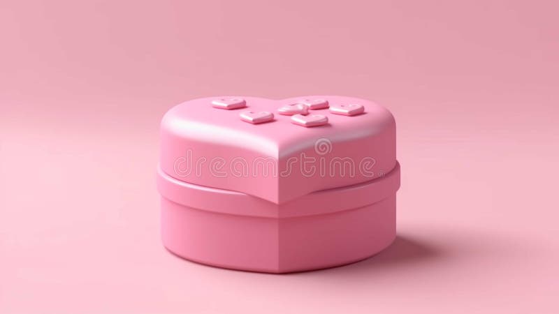 Pink Box in the Shape of a Heart on a Pink Background Stock ...