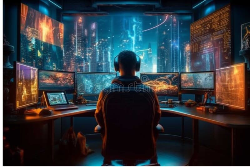 Hacker in Front of a Laptop Stock Illustration - Illustration of woman ...