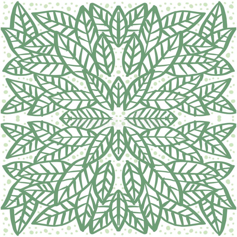 Mandala Seamless Pattern Leaves Background Stock Illustration ...