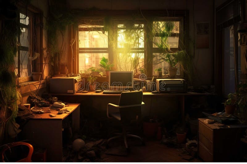 Messy office stock illustration. Illustration of interior - 280173203