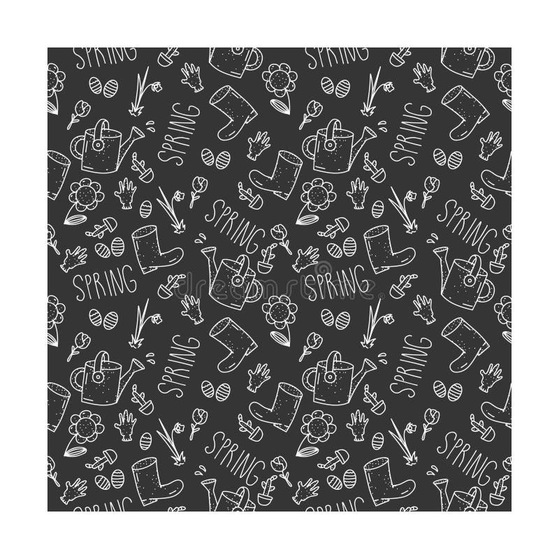 Seamless Pattern Spring Item Background Design Illustration Stock ...