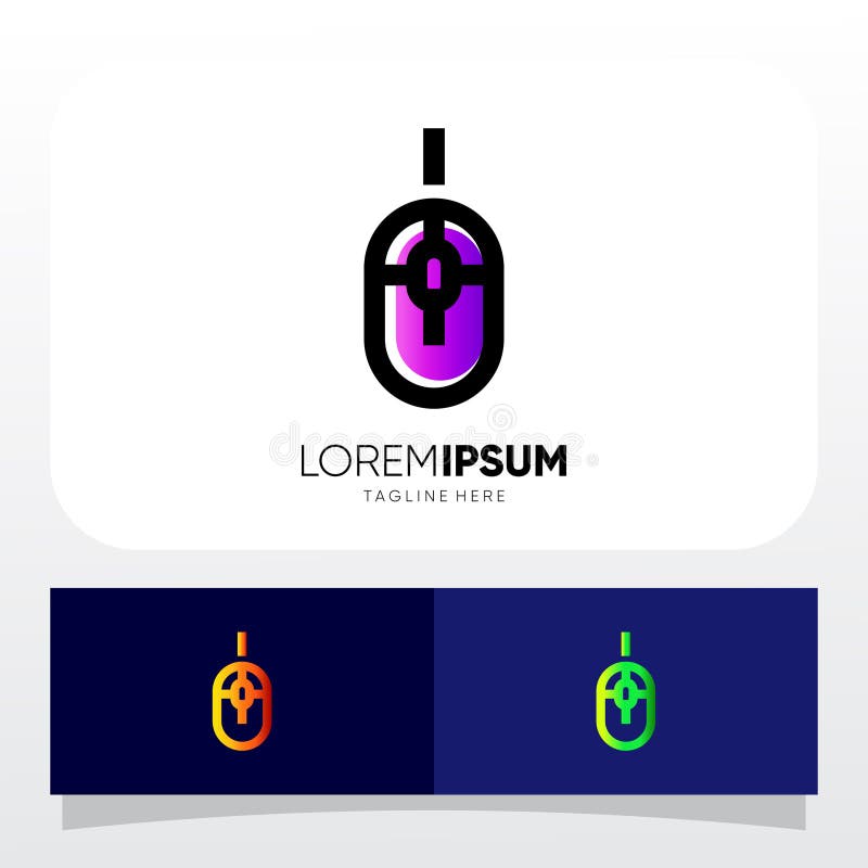 Letter I Computer Mouse Logo Design Vector Icon Graphic Emblem ...