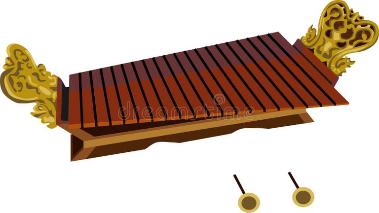 Gambang Javanese Wood Xylophone Music Instrument Stock Vector ...