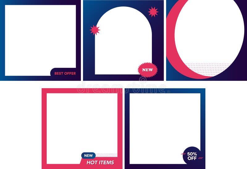 Set of Frames with Best Offer, Hot Tem, New Product, 50 Off Sign for ...