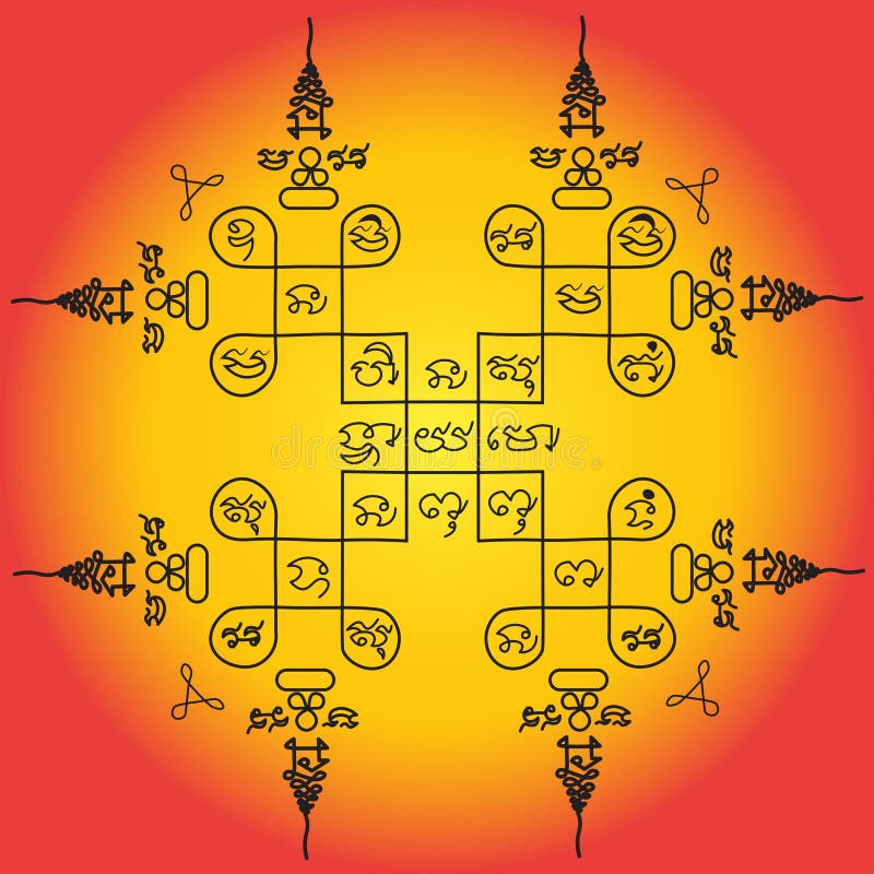Thai Talisman Traditional Tattoo Stock Vector - Illustration of ...