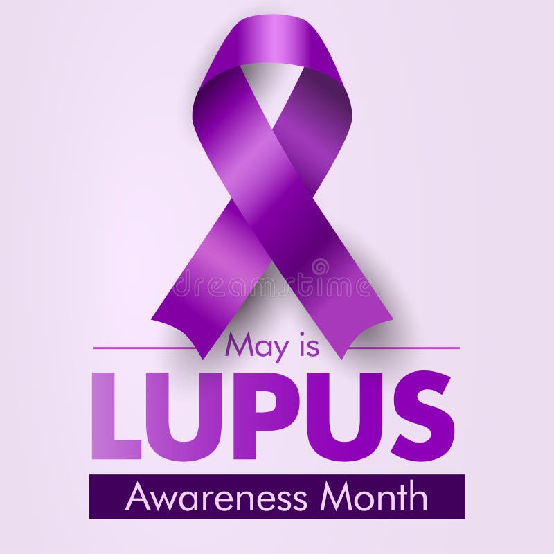 Lupus Awareness Month. Vector Banner with Purple Ribbon on the Side ...