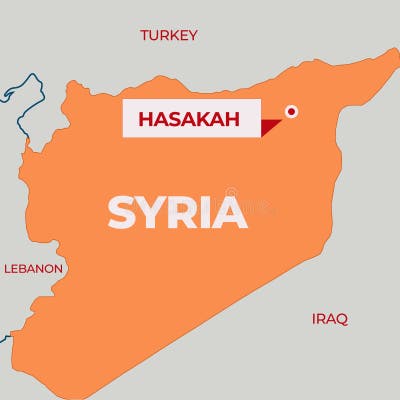 Map of Syria Showing Al-Hasakah, Target of United States Missile ...