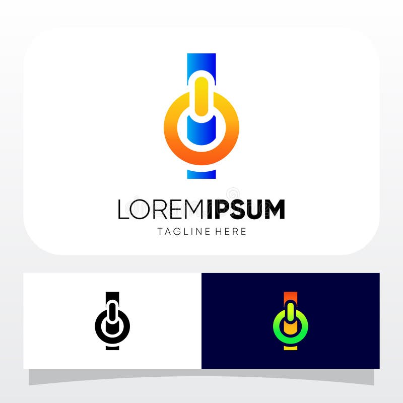 Letter I Initial Power Button Logo Design Vector Icon Graphic Emblem ...