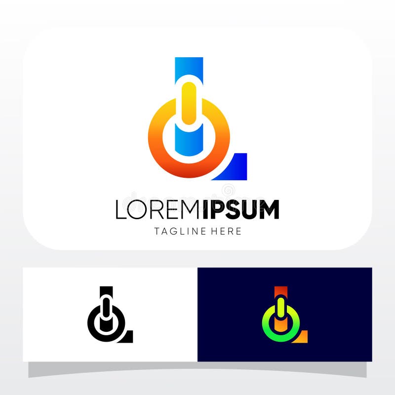 Letter L Initial Power Button Logo Design Vector Icon Graphic Emblem ...
