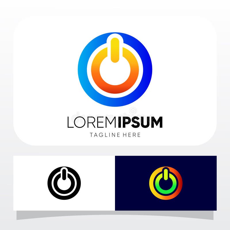 Letter O Initial Power Button Logo Design Vector Icon Graphic Emblem ...