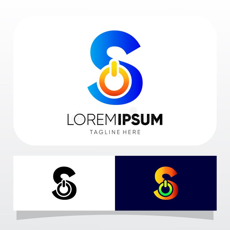 Letter S Initial Power Button Logo Design Vector Icon Graphic Emblem ...