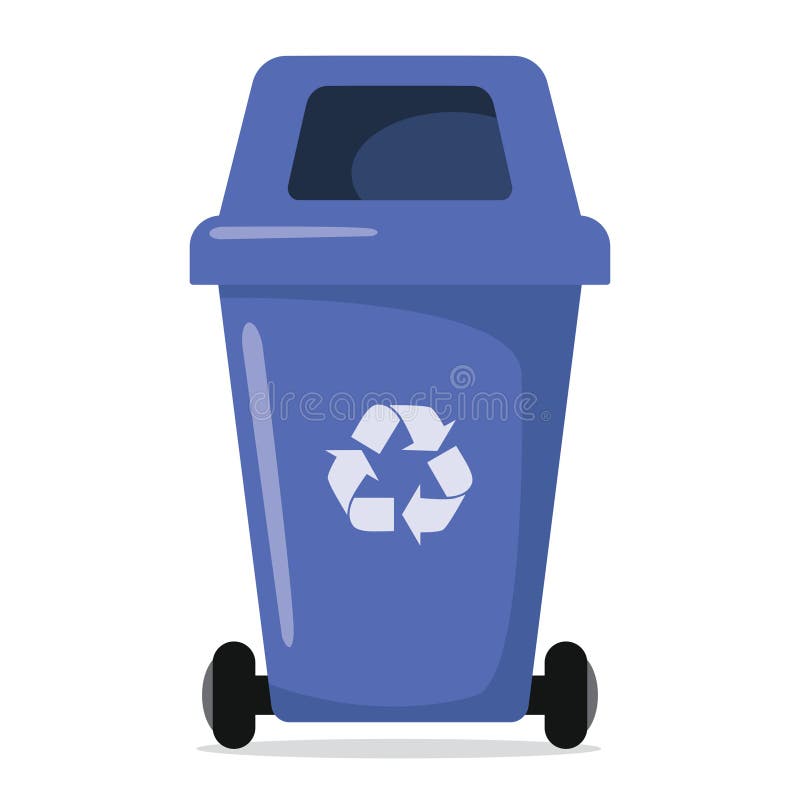 Colorful Recycle Bin Isolated on White Background. Garbage Different ...