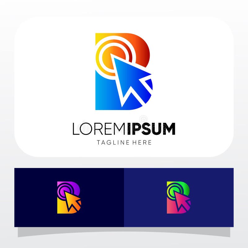 Letter B Mouse Cursor Pointer Logo Design Vector Icon Graphic ...