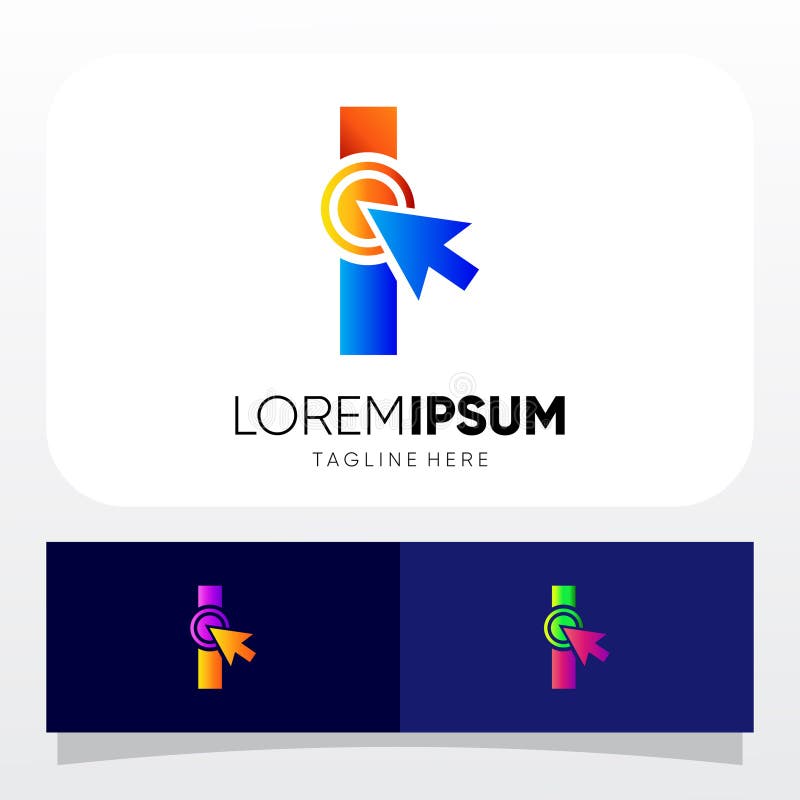 Letter I Mouse Cursor Pointer Logo Design Vector Icon Graphic ...