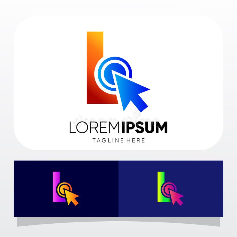 Letter L Mouse Cursor Pointer Logo Design Vector Icon Graphic ...