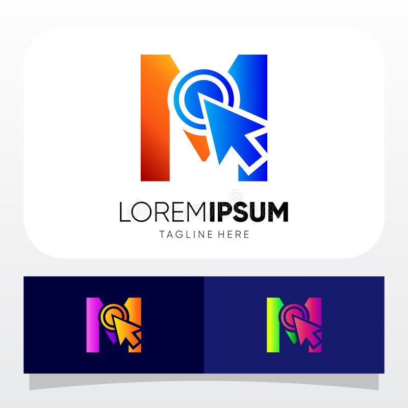 Letter M Mouse Cursor Pointer Logo Design Vector Icon Graphic ...