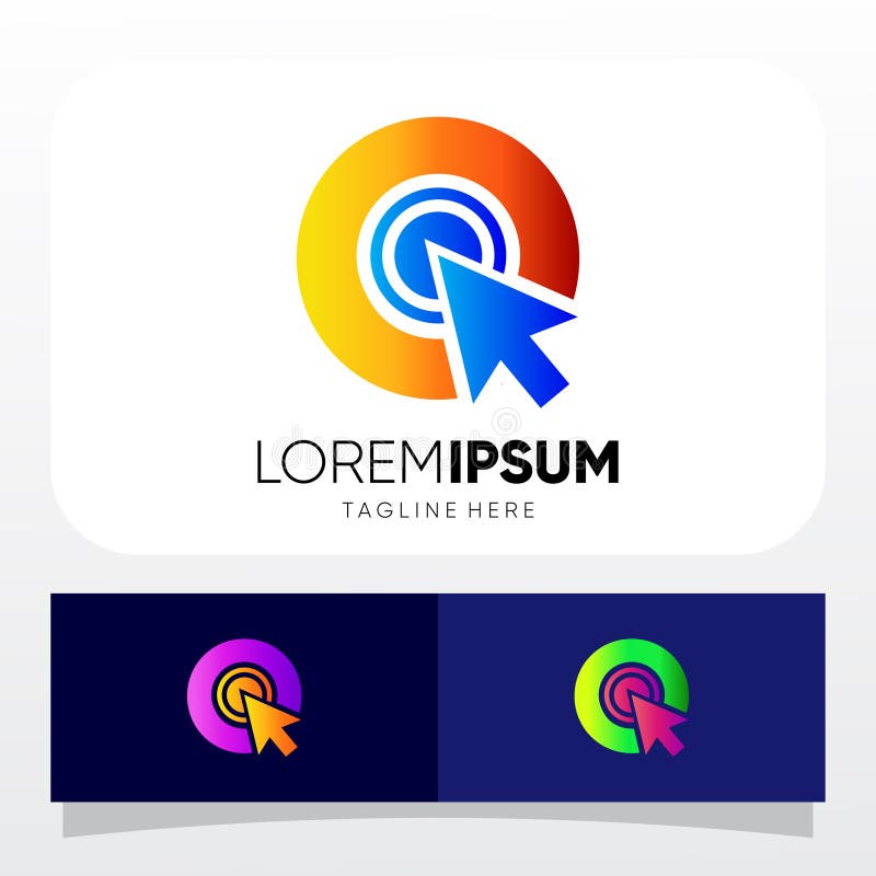 Letter O Mouse Cursor Pointer Logo Design Vector Icon Graphic ...