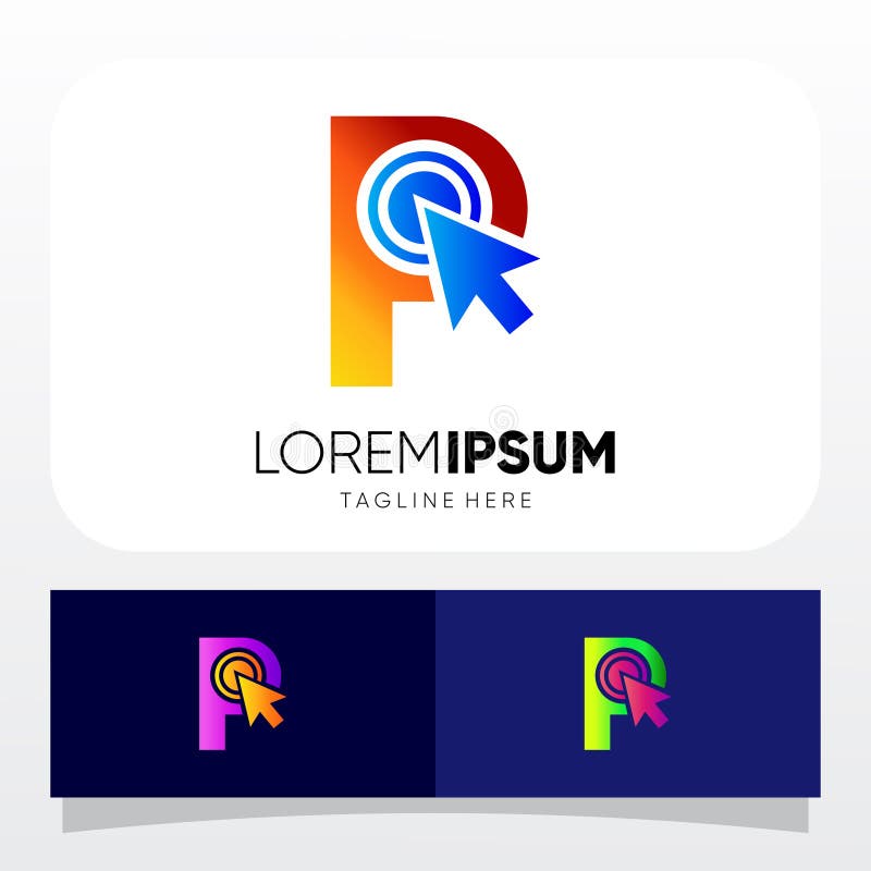 Letter P Mouse Cursor Pointer Logo Design Vector Icon Graphic ...