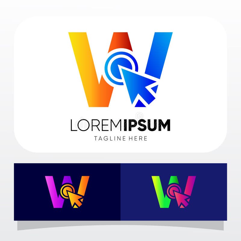 Letter W Mouse Cursor Pointer Logo Design Vector Icon Graphic ...