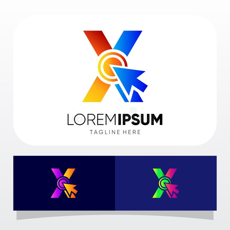 Letter X Mouse Cursor Pointer Logo Design Vector Icon Graphic ...