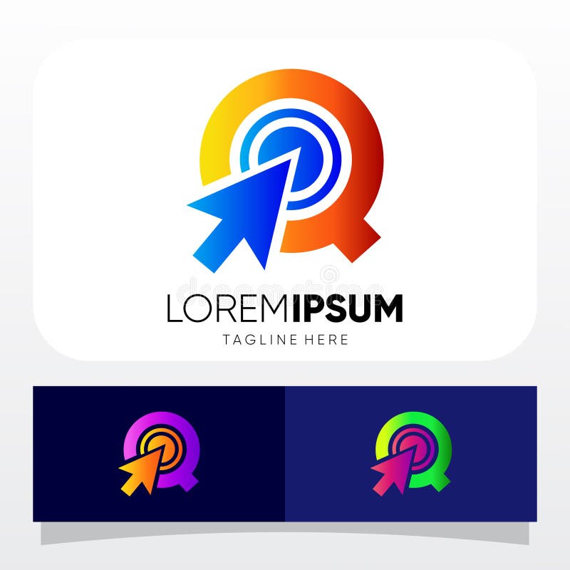 Letter Q Mouse Cursor Pointer Logo Design Vector Icon Graphic ...