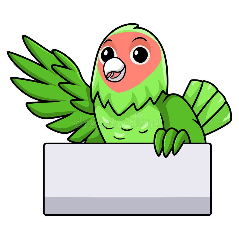 Cute Peach Faced Love Bird Cartoon Waving Hand Stock Vector ...
