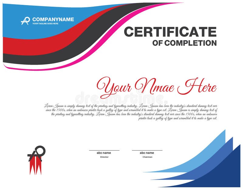 Certificate with Company Logo in Red and Black Color Stock Vector ...