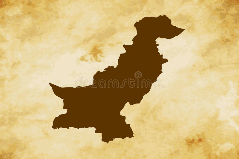 Brown Map of Country Pakistan Isolated on Old Paper Grunge Texture ...