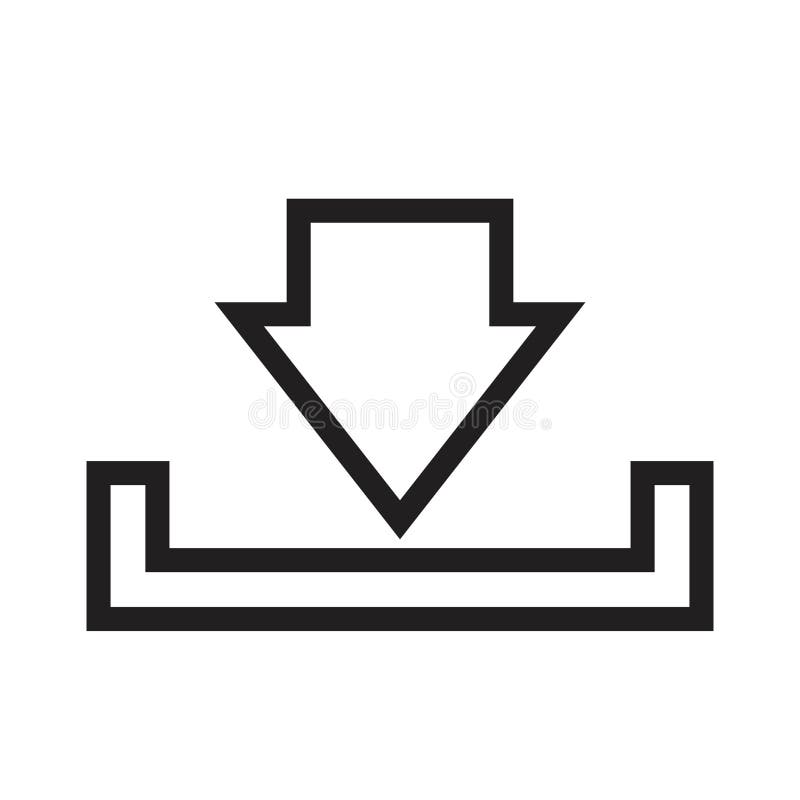 Vector Download Icon with Black Line Style Stock Illustration ...