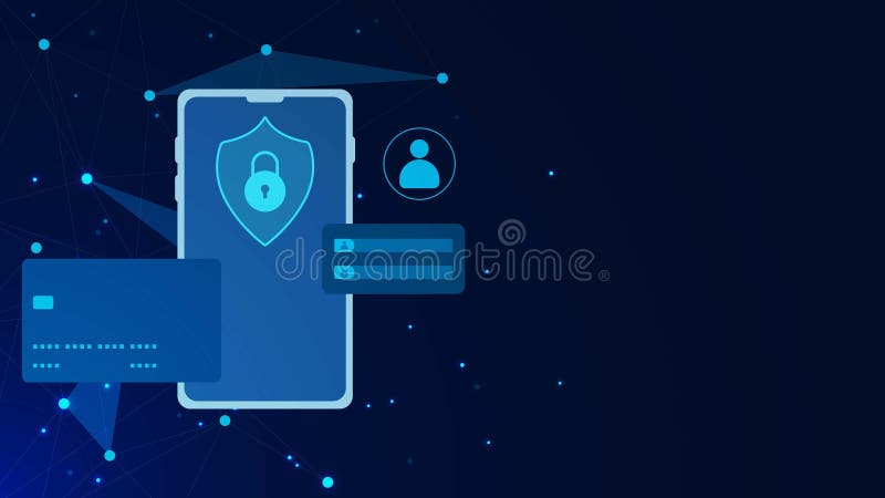 Virtual Bank Security Concept. Phone and Bank Card for Mobile Payments ...