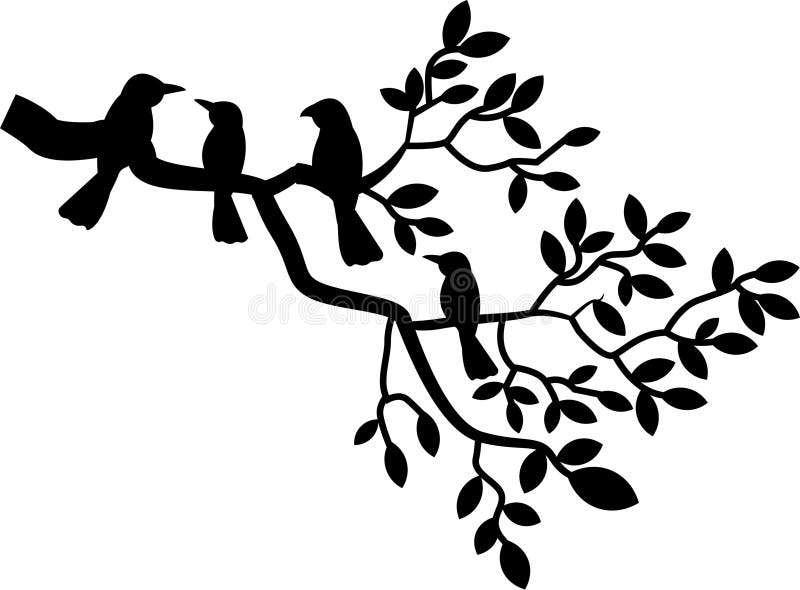 Tree Silhouette Birds Flying Stock Illustrations – 2,664 Tree ...