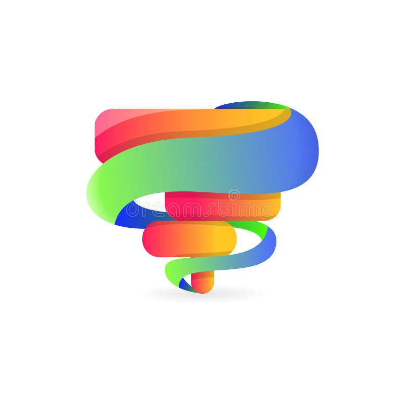 Colorful Gradient Tornado Logo Concept with Modern Style Stock Vector ...