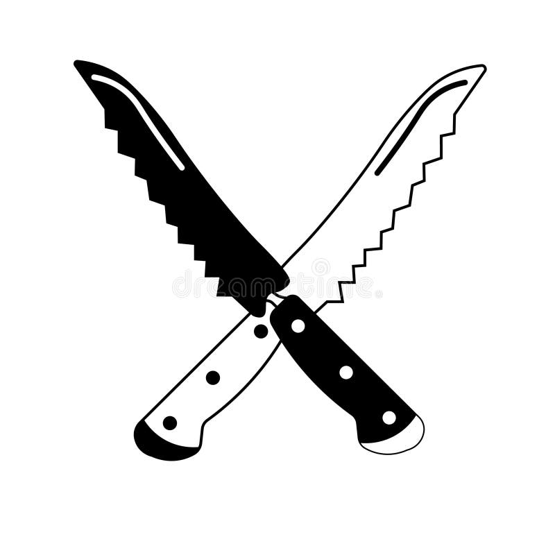 Two Crossed Knives Stock Illustrations – 149 Two Crossed Knives Stock ...