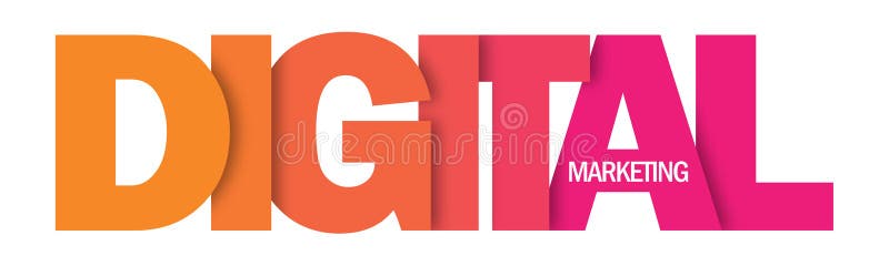 DIGITAL MARKETING Colorful Typography Banner Stock Vector ...