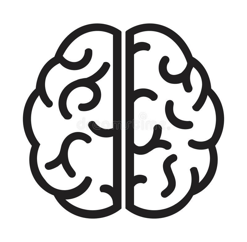 Human Brain Medical Vector Icon on White Background. Human Brain Symbol ...