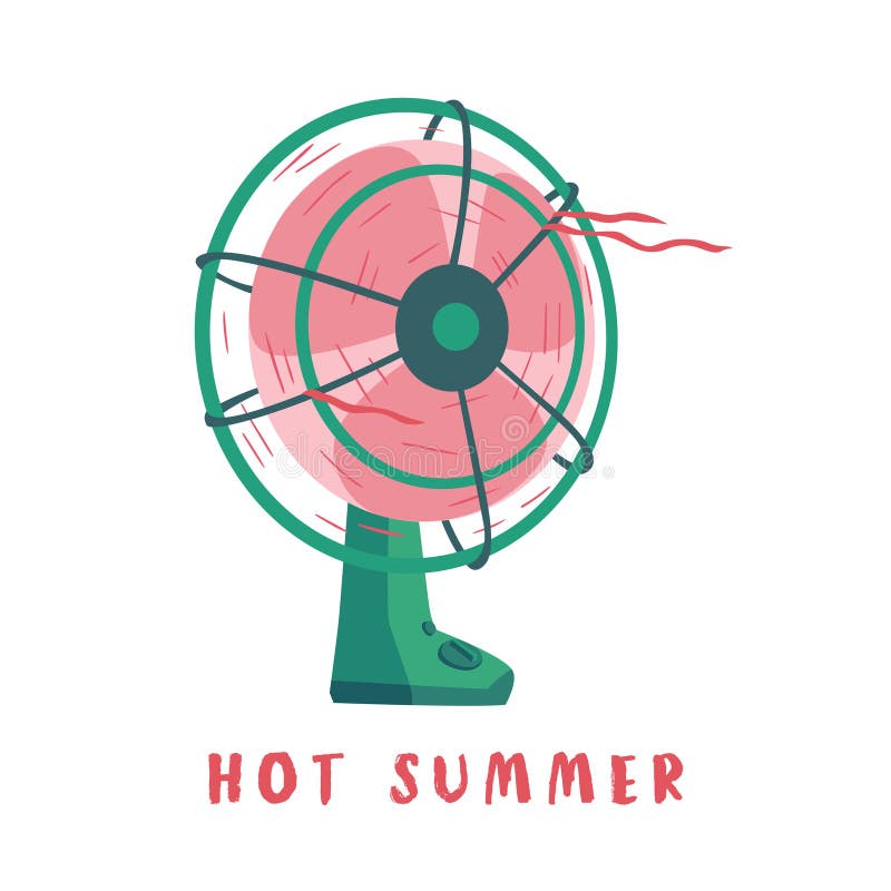 Summer Poster and Banner Wallpaper. Illustration of a Fan Turning on ...
