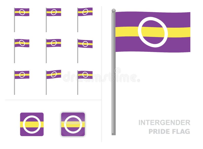 Intergender Pride Flag Waving Animation App Icon Vector Stock Vector ...